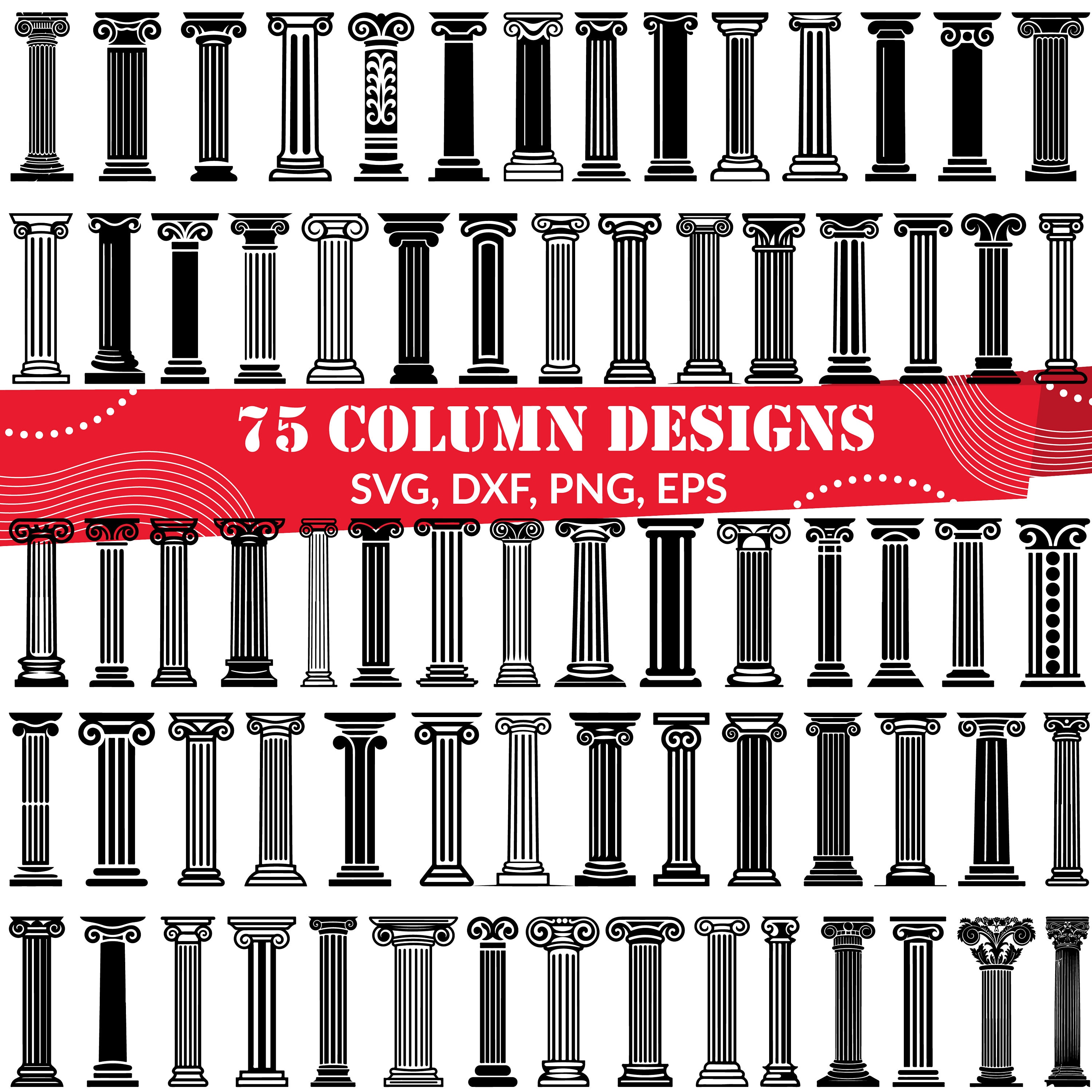 Column SVG Bundle, Pillar Svg, Column Dxf, Column Png, Column Vector ...