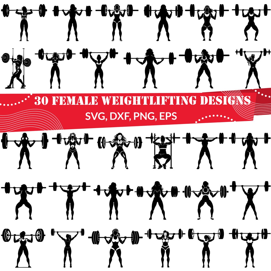 Female Weightlifting SVG Bundle, Female Fitness Svg, Women Lifting ...