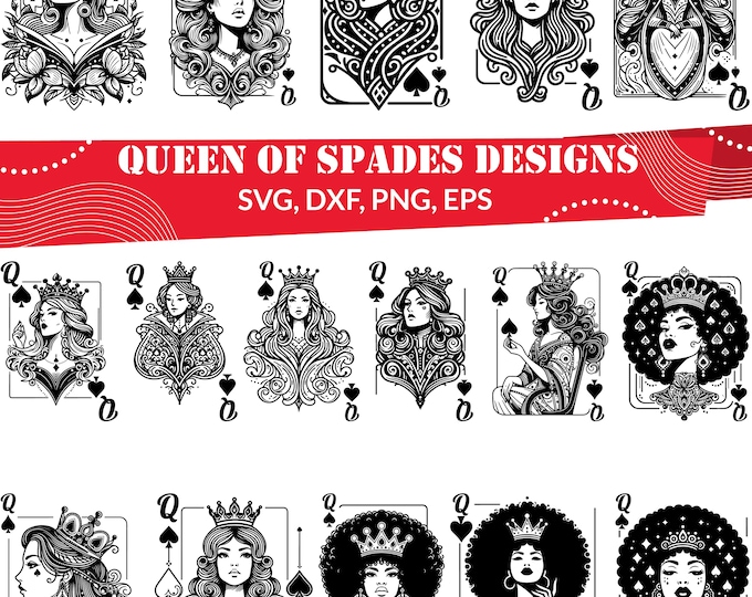 Queen of Spades Svg, Queen Png, Royal Svg, Queen of Spades Png, Mother ...