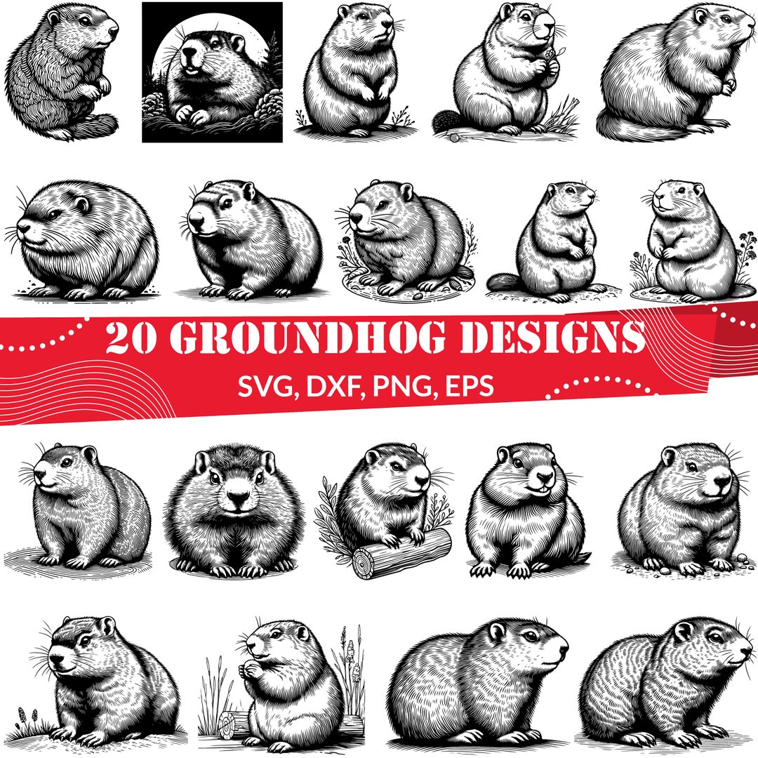 Groundhog SVG Bundle, Groundhog Dxf, Groundhog Png, Groundhog Vector ...