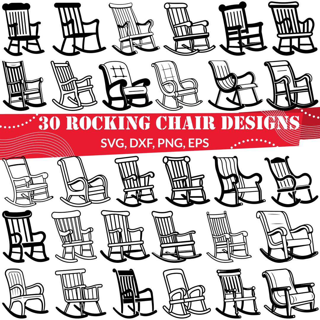 Rocking Chair SVG Bundle, Rocking Chair Dxf, Rocking Chair Png, Rocking ...