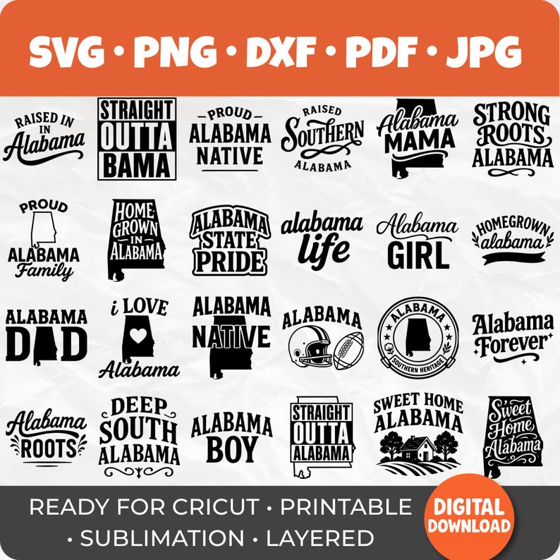 Alabama SVG Bundle | Southern Pride Designs for Cricut (digital ...