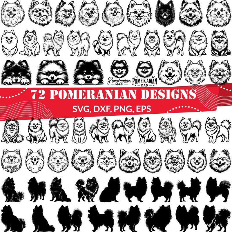 Pomeranian Line Drawings - Etsy