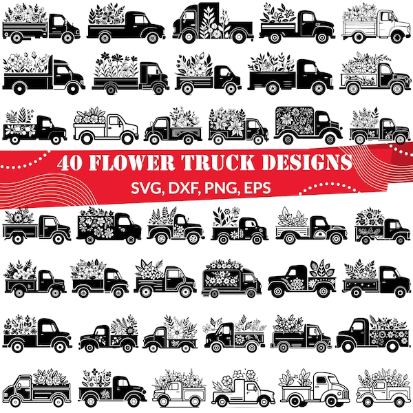 Flower Truck Svg - Etsy