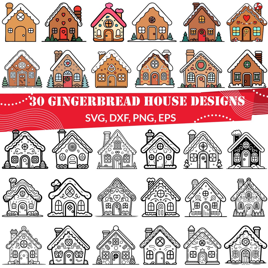 Christmas Gingerbread House SVG Set – Festive Cookie Home Clipart With ...