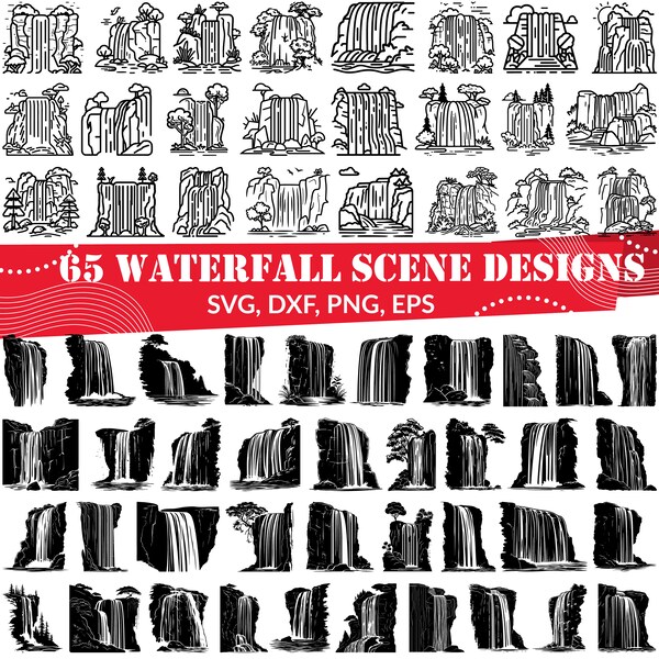 Waterfall Svg - Etsy