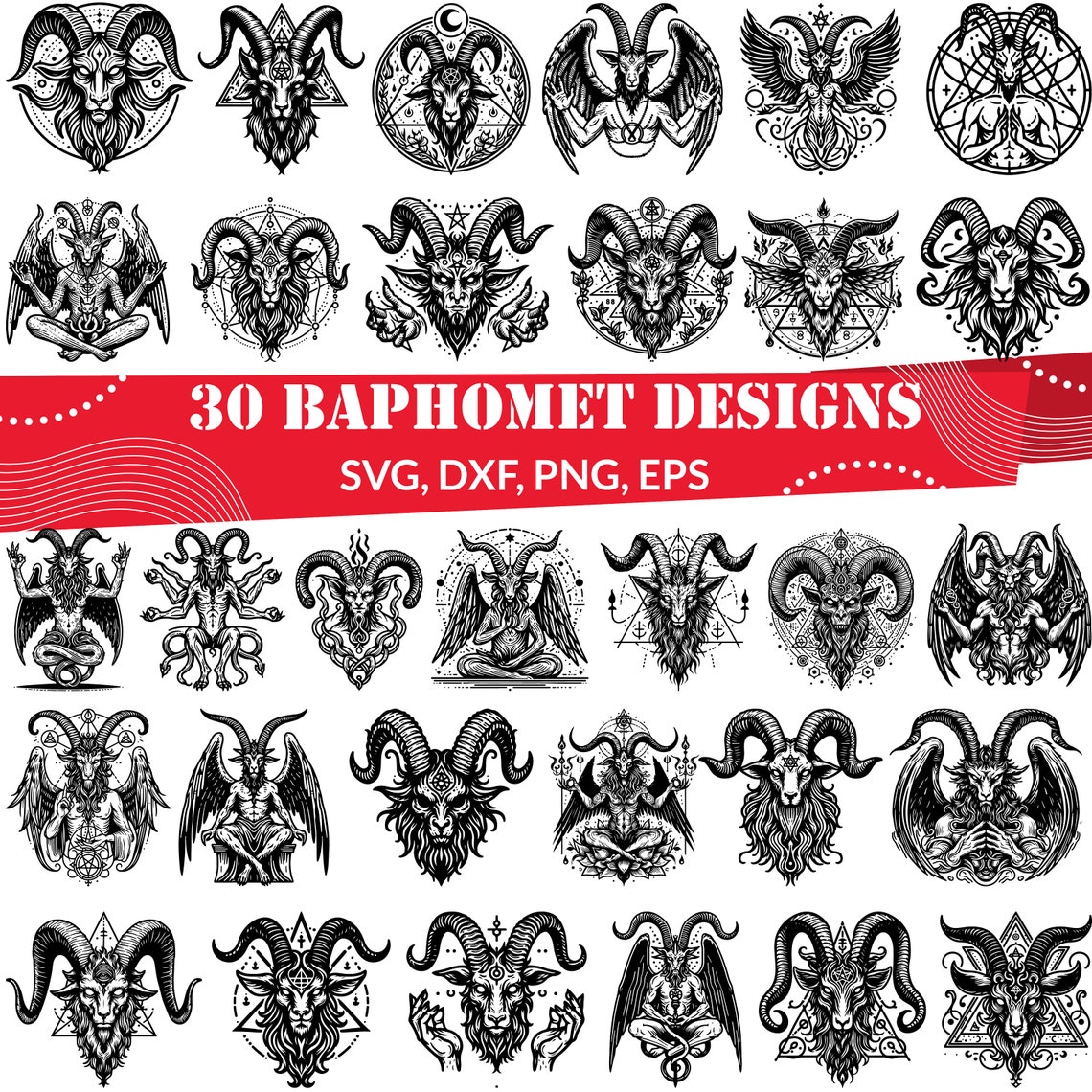 Baphomet SVG Bundle, Baphomet Dxf, Baphomet Png, Baphomet Vector ...