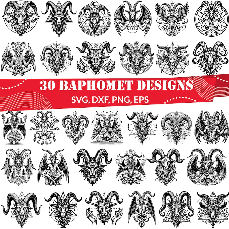 Paquete Baphomet SVG, Baphomet dxf, Baphomet png, vector Baphomet ...