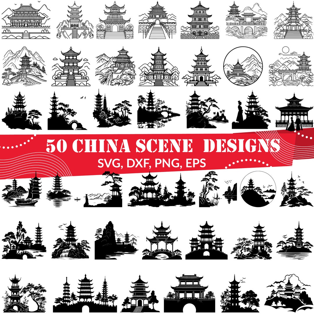 China Scene SVG Bundle, China Svg, China Scene Dxf, China Scene Png ...