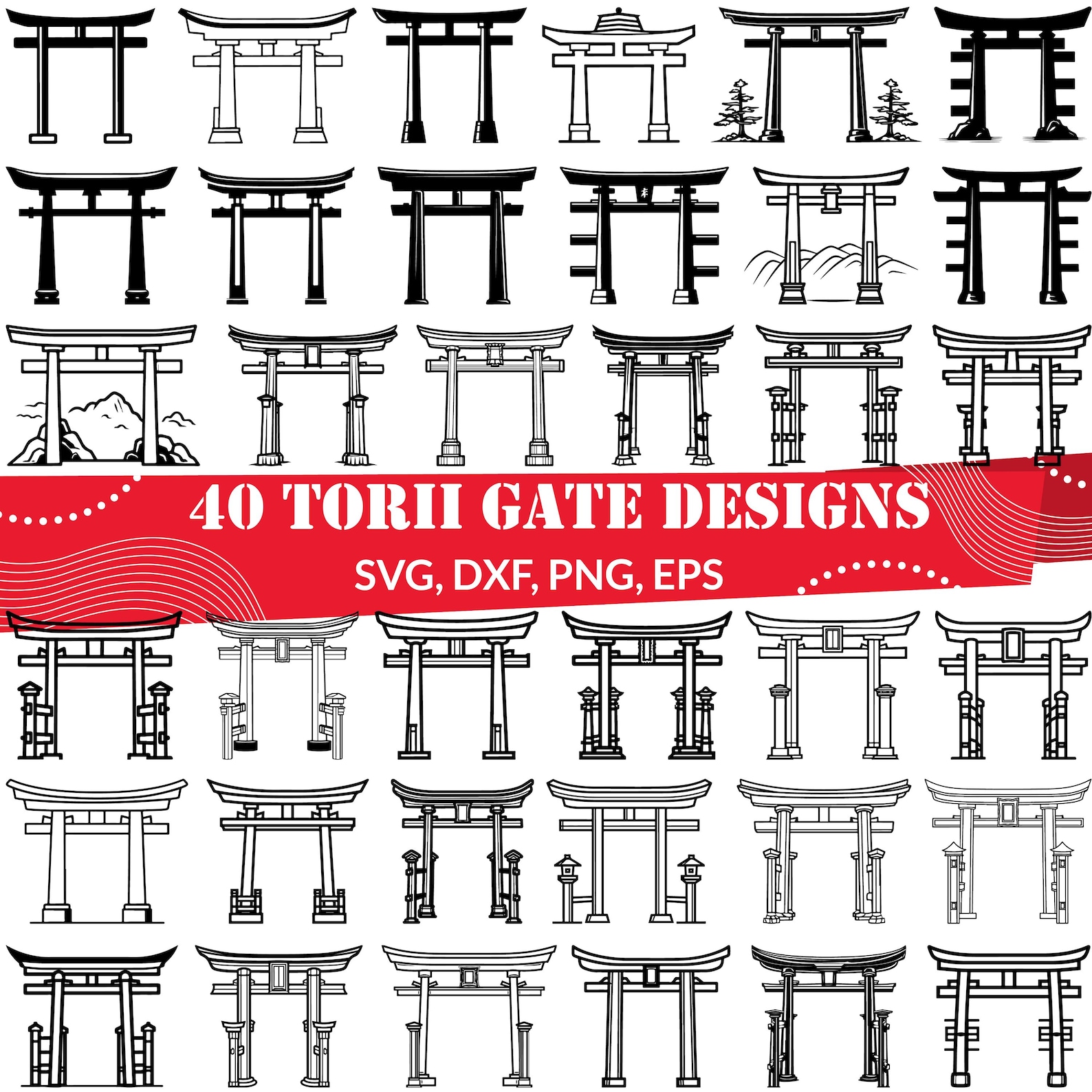 Torii Gate SVG Bundle, Torii Gate Dxf, Torii Gate Png, Torii Gate ...