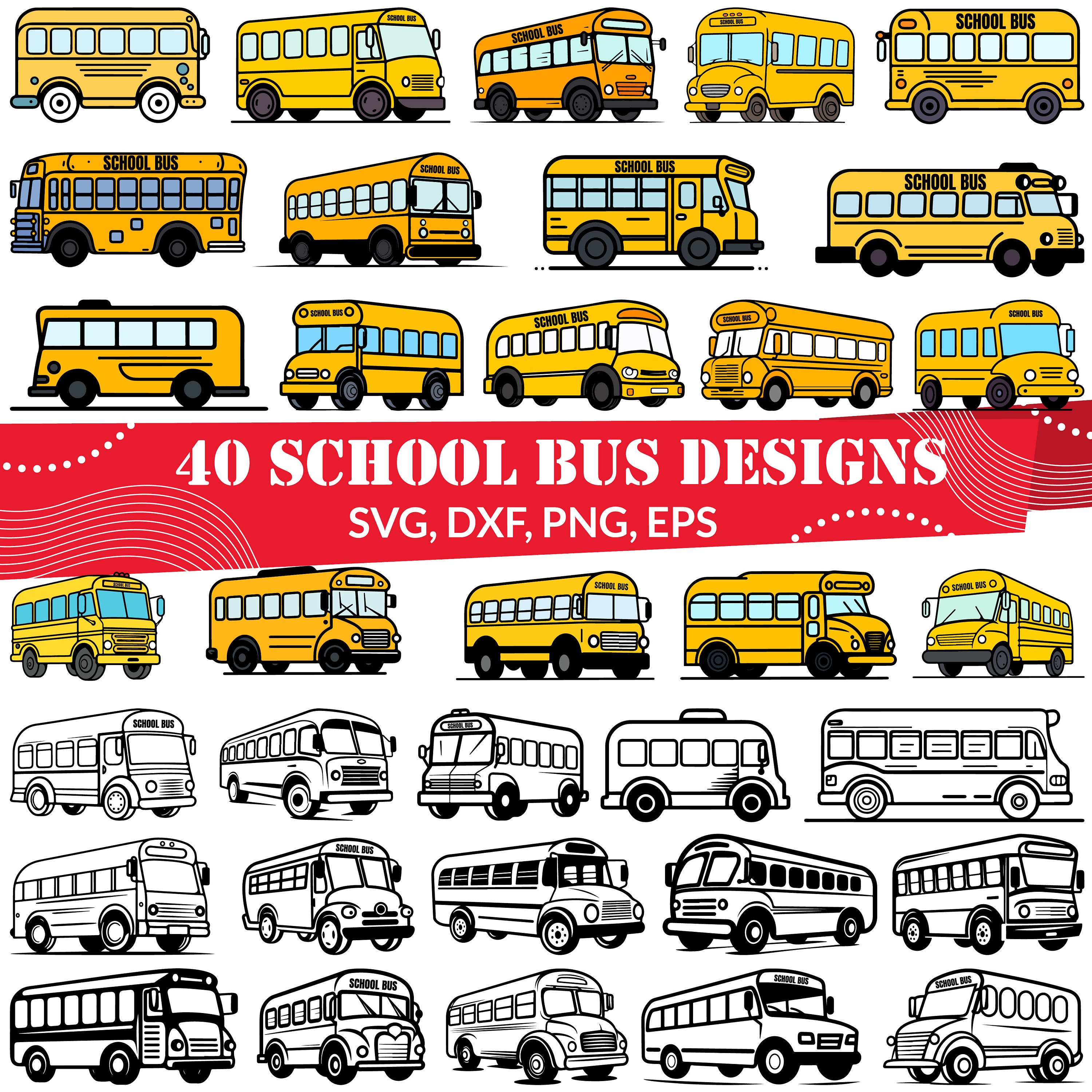 School Bus SVG Bundle, Bus Driver Svg, School Bus Dxf, School Bus Png ...