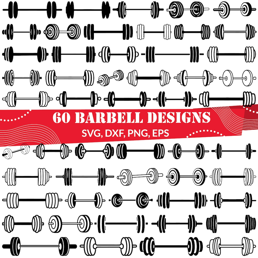 Barbell SVG | Fitness Clipart | Workout & Gym Design - Etsy