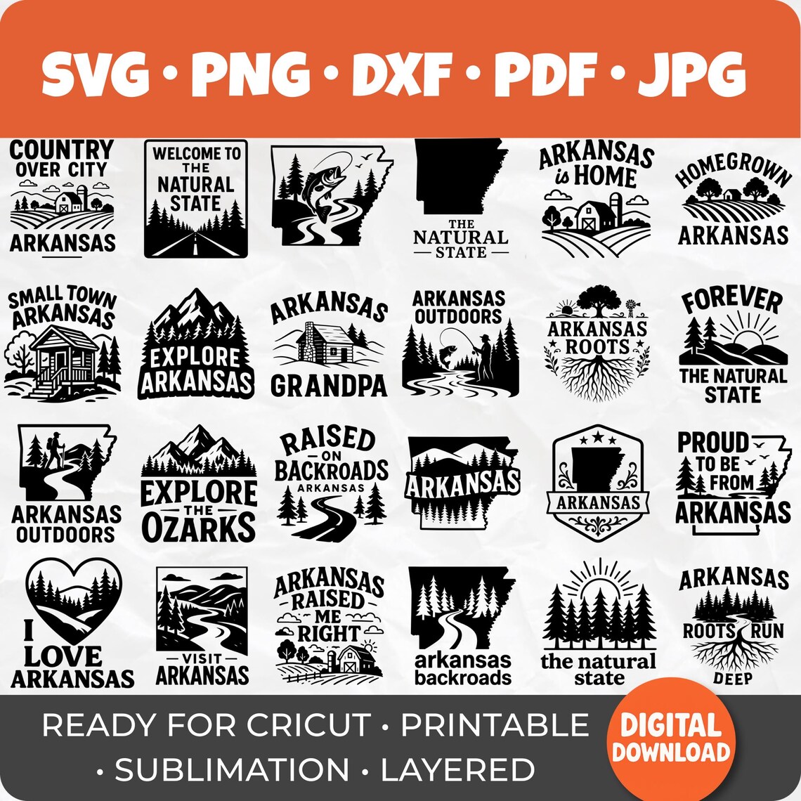 50 Arkansas SVG Bundle | the Natural State Quote Designs | Explore ...