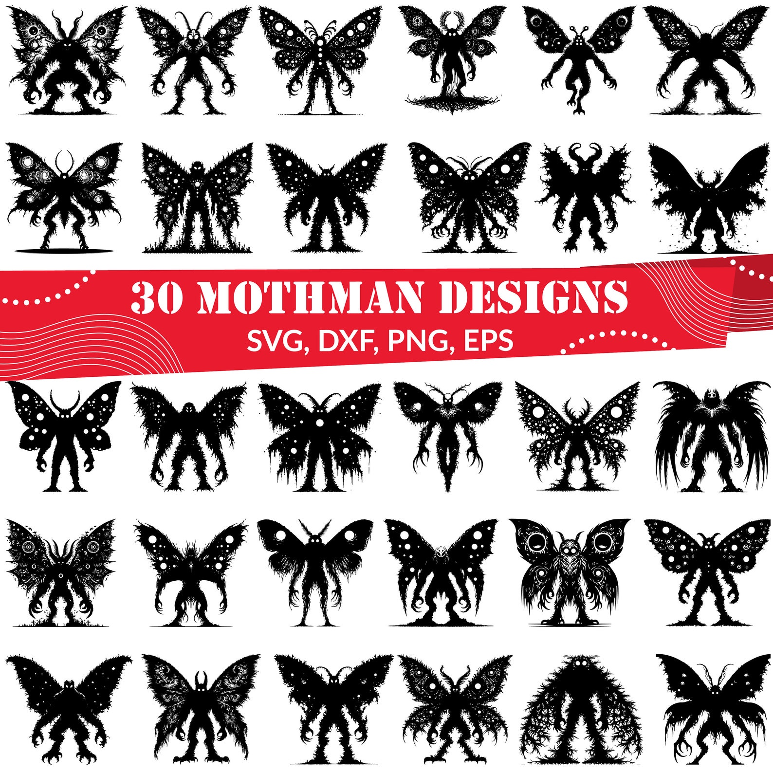 Mothman SVG Bundle, Mothman Dxf, Mothman Png, Mothman Vector, Mothman ...