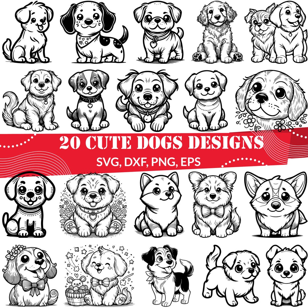 Cute Dogs SVG | Adorable Pet Clipart | Puppy Design Collection - Etsy