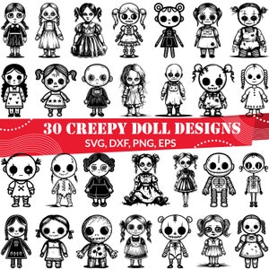 Creepy Doll SVG Bundle, Gothic Baby Svg, Spooky Doll Svg, Creepy Doll ...
