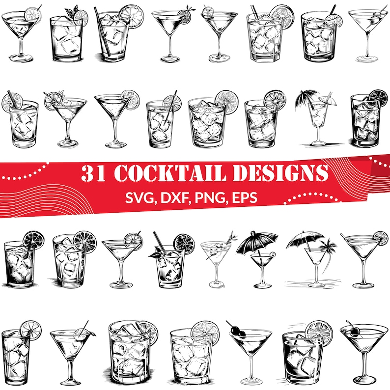 Cocktail SVG Bundle, Cocktail Party Svg, Cocktail Dxf, Cocktail Png ...
