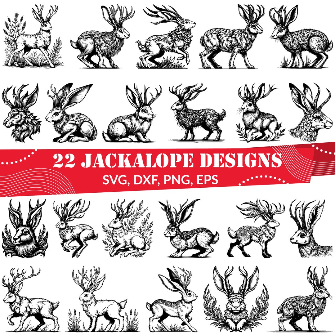 Jackalope SVG Bundle, Jackalope Dxf, Jackalope Png, Jackalope Vector ...
