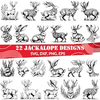 Jackalope Portrait SVG / PNG / JPG Clipart - Free Commercial Use - Etsy