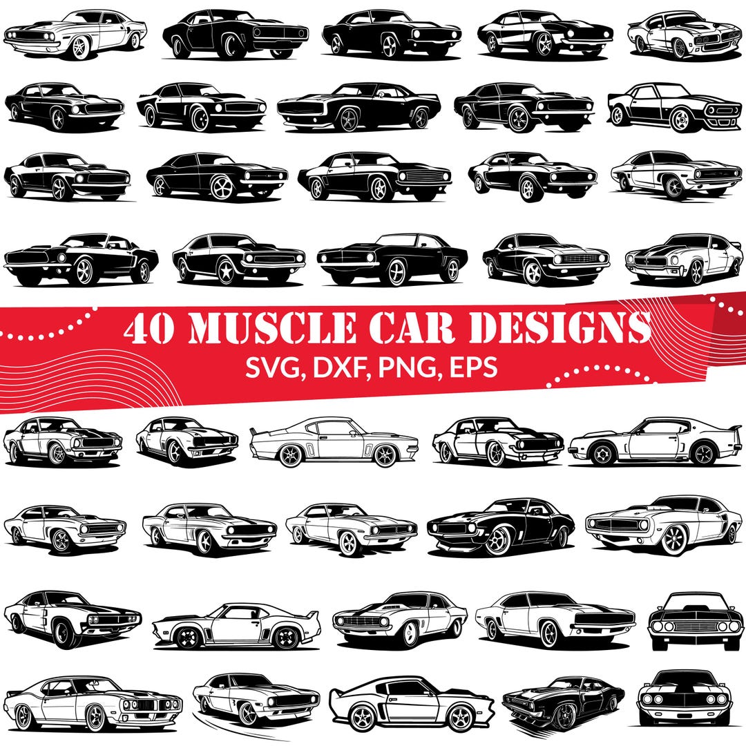 Muscle Car SVG Bundle, Muscle Car Svg, Muscle Car Dxf, Muscle Car Png ...