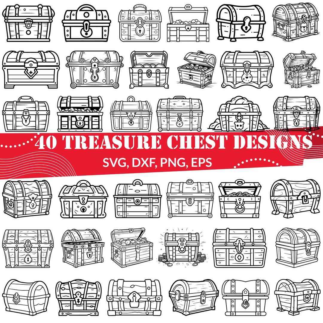 Treasure Chest SVG Bundle, Bounty Svg, Treasure Box Svg, Treasure Chest ...