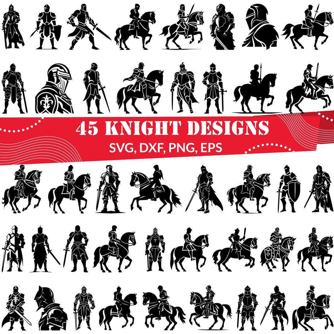 Knight SVG Bundle, Knight Dxf, Knight Png, Knight Vector, Knight Cut ...