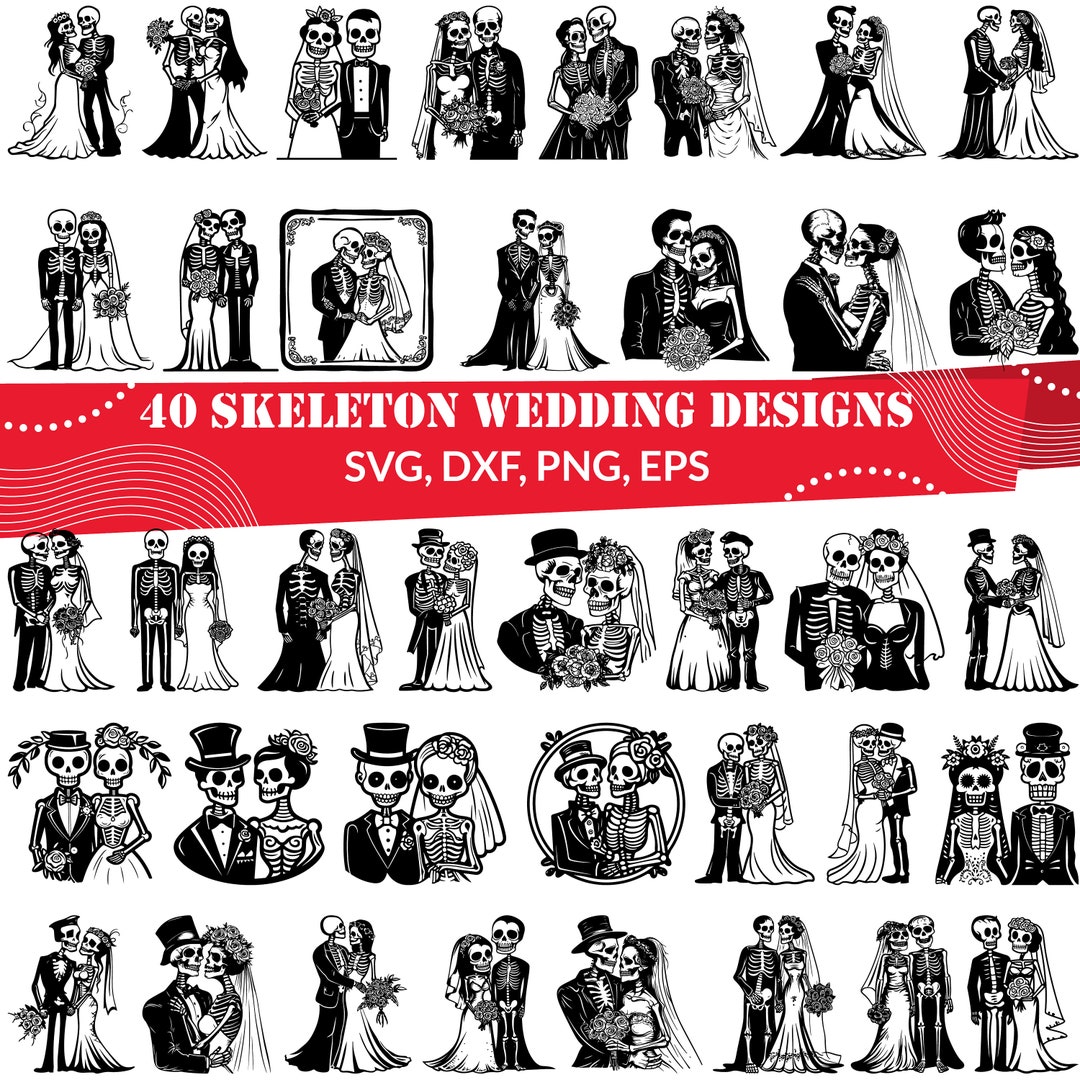 Skeleton Wedding SVG Bundle, Skeleton Wedding Dxf, Skeleton Wedding Png ...