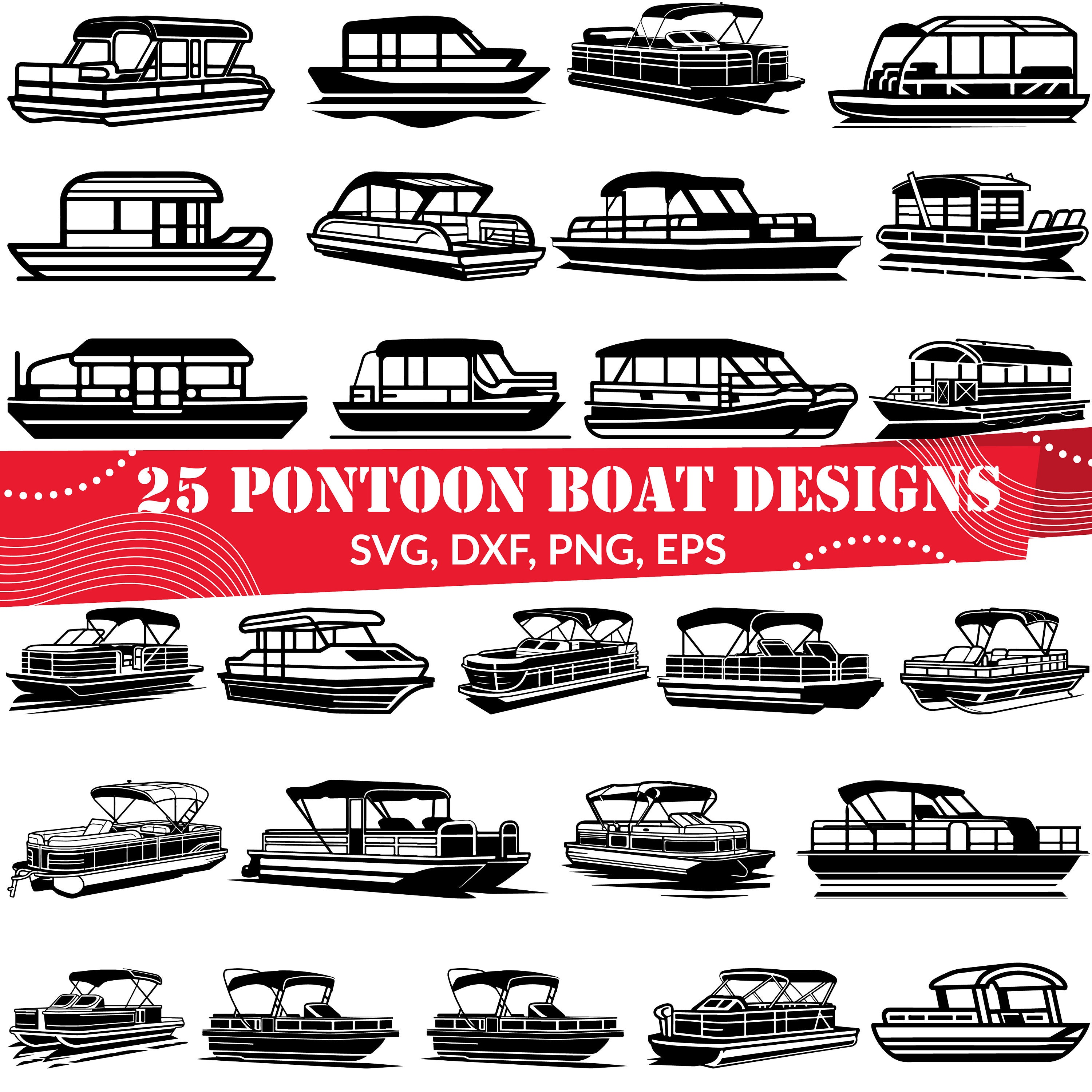 Pontoon Boat SVG Bundle, Pontoon Boat Dxf, Pontoon Boat Png, Pontoon ...