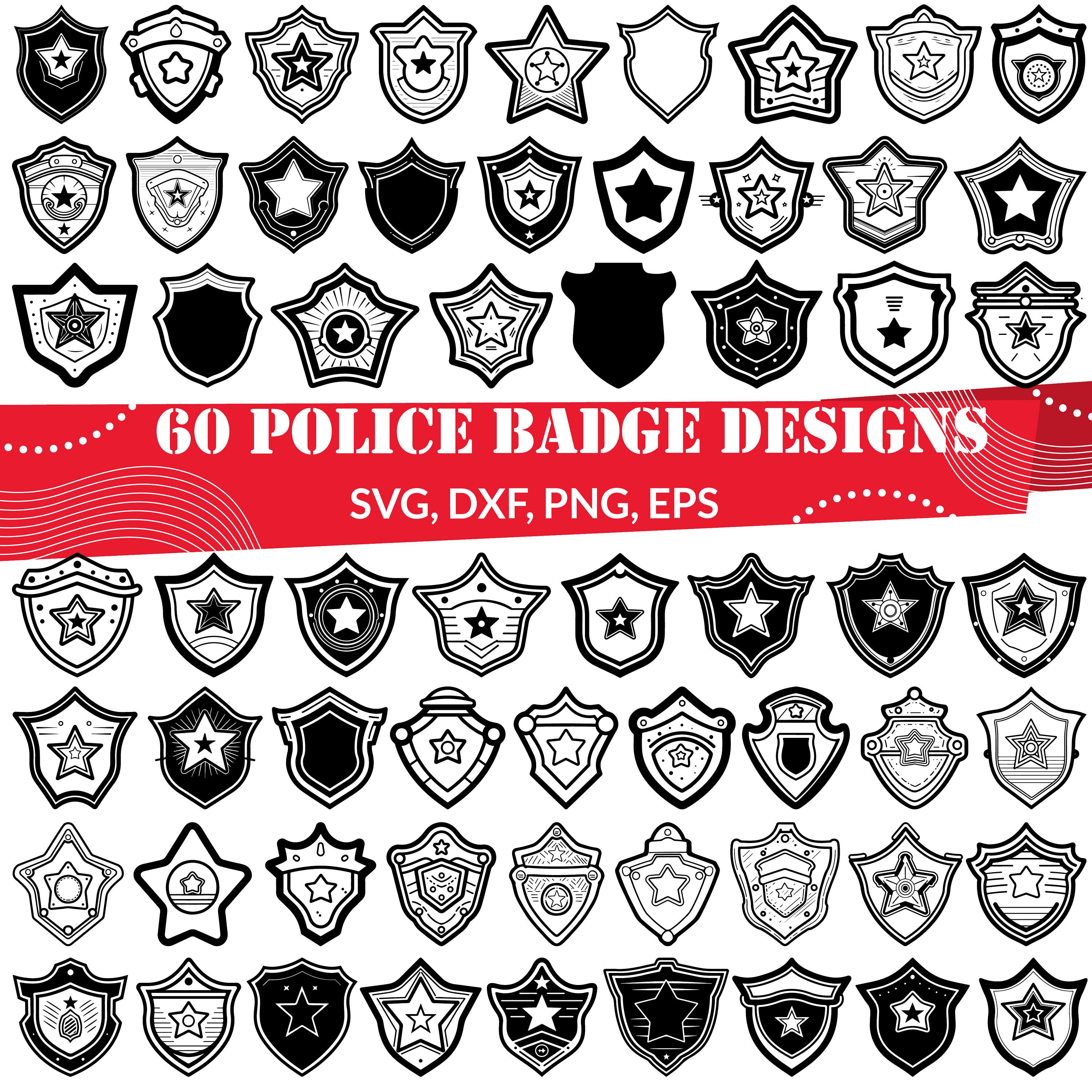 Police Badge SVG Bundle, Police Badge Dxf, Police Badge Png, Police ...