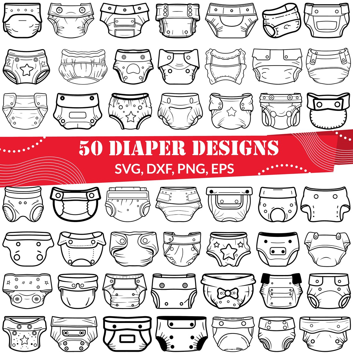 Diaper SVG Bundle, Baby Diapers Svg, Cloth Diaper Svg, Diaper Svg ...