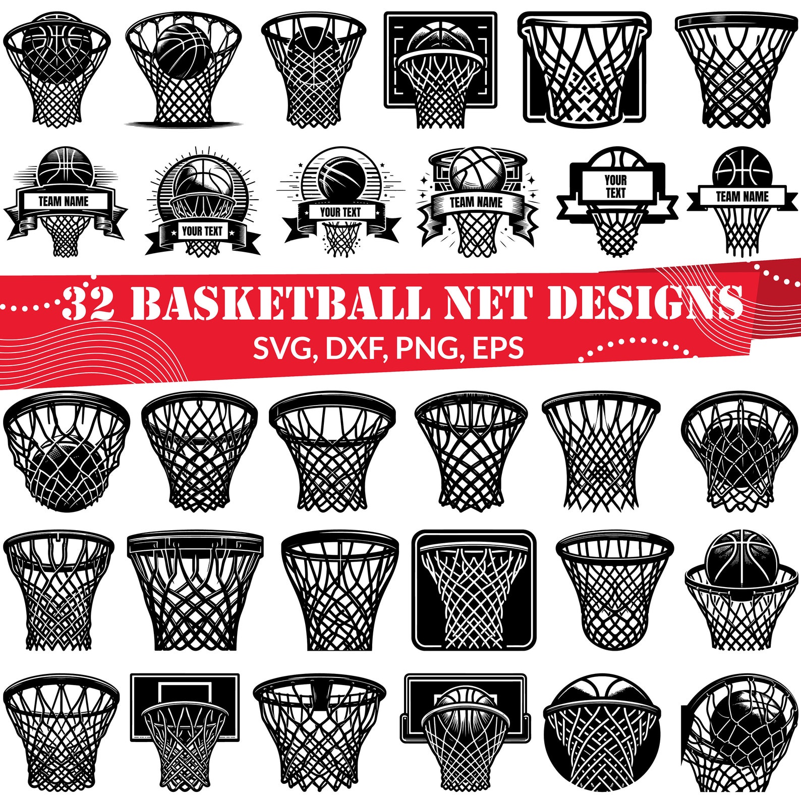 Basketball Net SVG Bundle, Basketball Hoop Svg, Basketball Name Svg ...