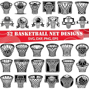 Basketball Net SVG Bundle, Basketball Hoop Svg, Basketball Name Svg ...