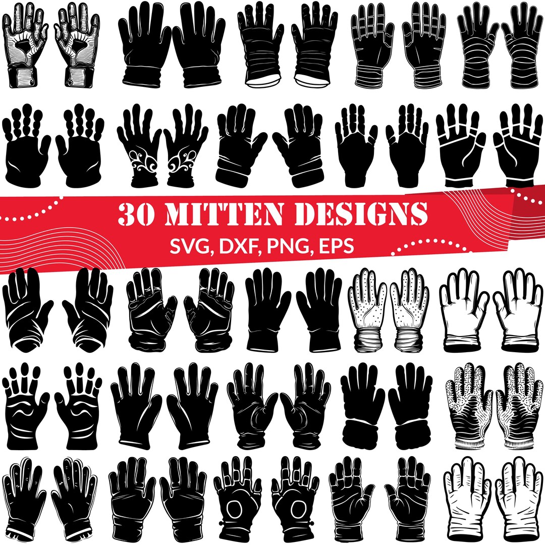 Mitten SVG Bundle | Winter Mittens Clipart | Christmas Cozy Glove Cut ...