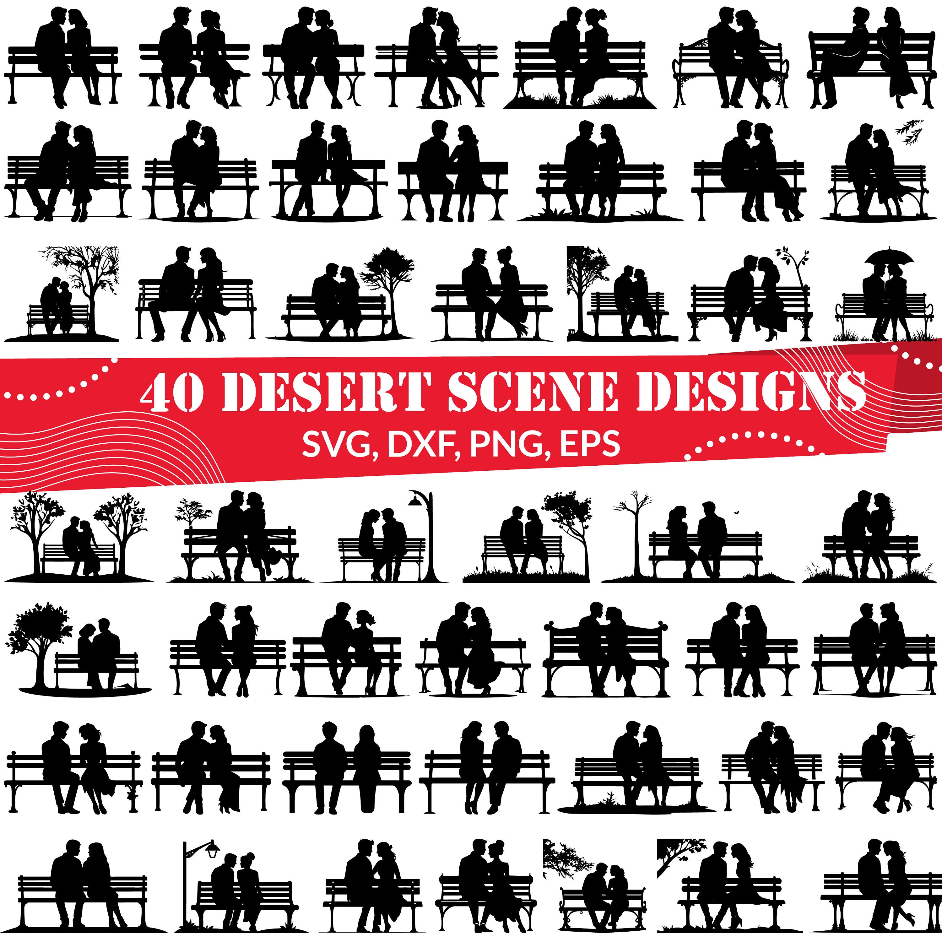 Couple on a Bench SVG Bundle, Lovers on a Bench Svg, Couple on a Bench ...