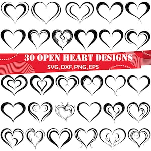 Open Heart SVG | Love and Emotion Clipart | Heart Design Art - Etsy