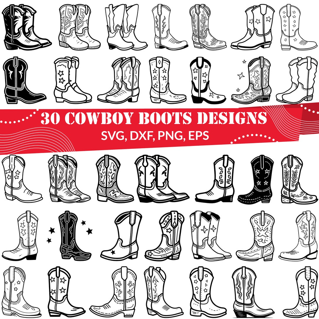 Cowboy Boot SVG Bundle, Cowboy Boot Dxf, Cowboy Boot Eps, Cowboy Boot ...