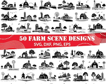 High Quality Farm Scene SVG Bundle, Farm Scene Dxf, Farm Scene Png ...