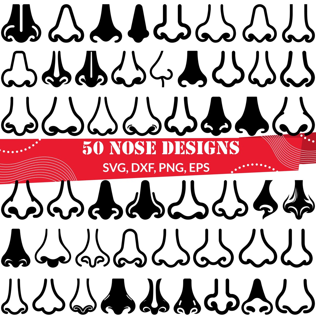 Nose SVG Bundle, Nose Dxf, Nose Png, Nose Vector, Nose Outline, Nose ...