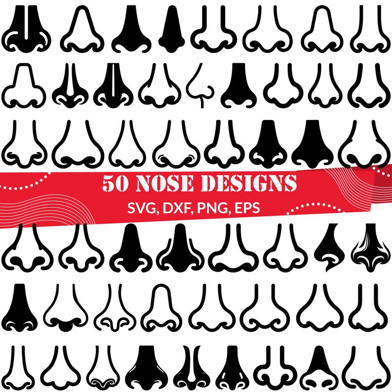 Nose SVG Bundle, Nose Dxf, Nose Png, Nose Vector, Nose Outline, Nose ...