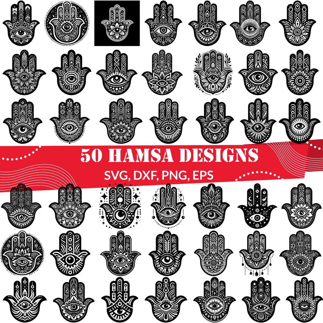 Hamsa SVG Bundle, Hamsa Hand Svg, Hamsa Dxf, Hamsa Png, Hamsa Eps ...