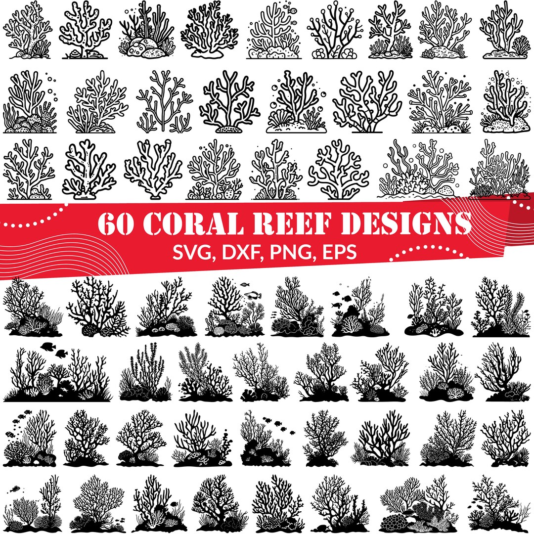 Coral Reef SVG Bundle, Coral Reef Dxf, Coral Reef Png, Coral Reef ...
