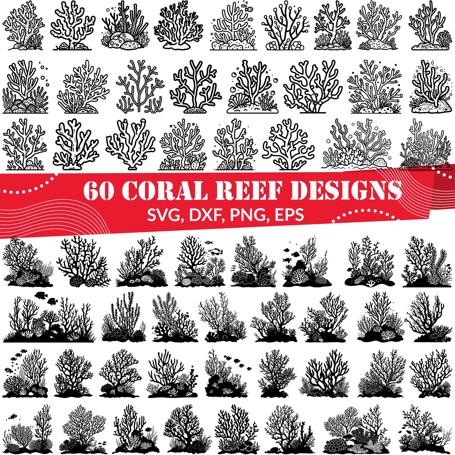 Coral Reef SVG Bundle, Coral Reef Dxf, Coral Reef Png, Coral Reef ...