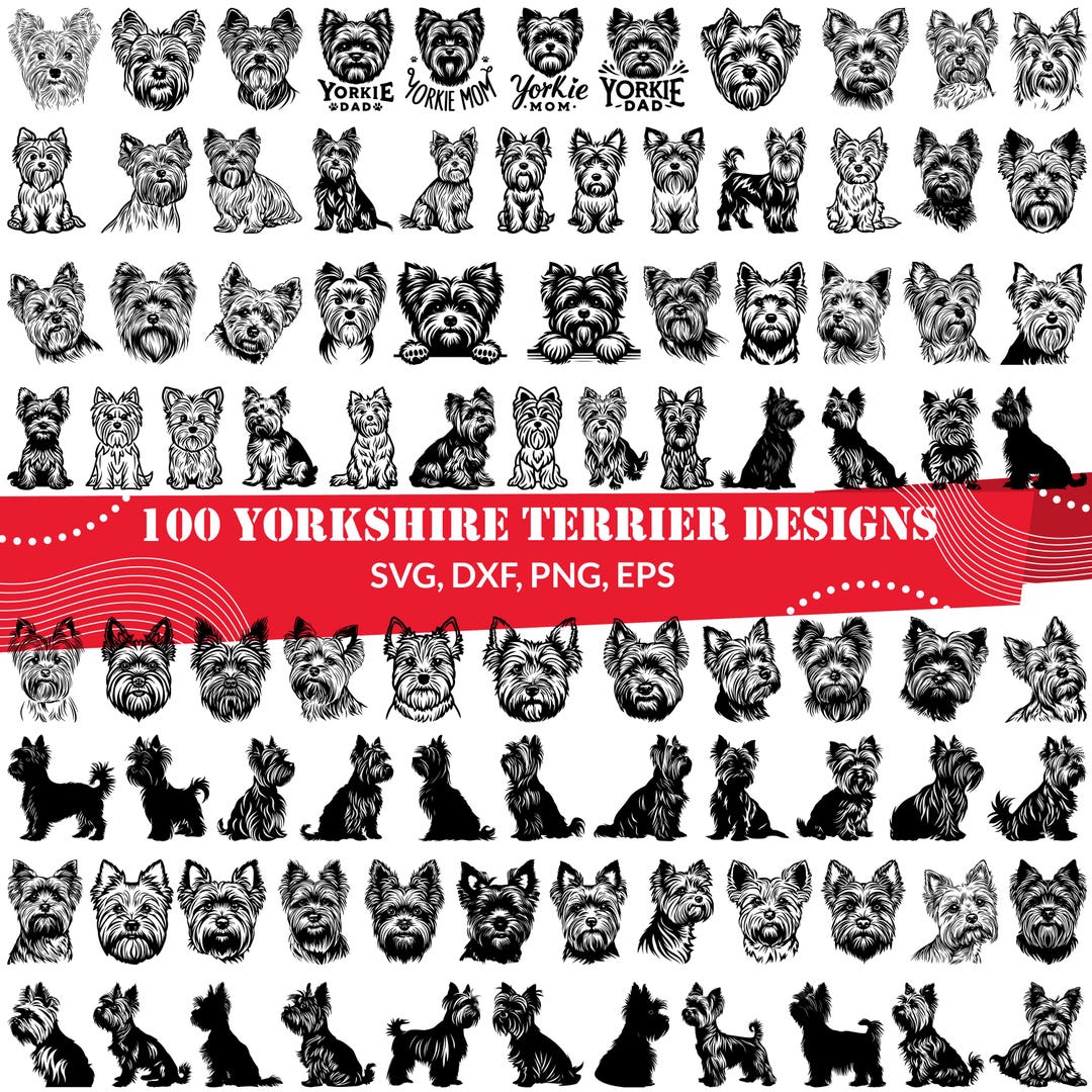 Yorkshire Terrier SVG Bundle, Yorkie Svg, Yorkshire Terrier Mom ...