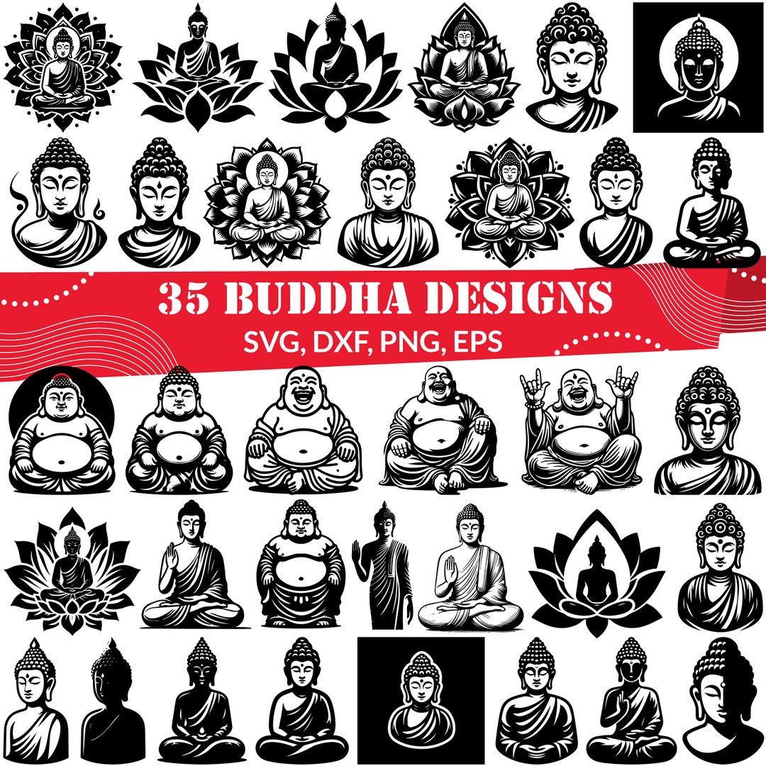 Buddha SVG Bundle, Buddha Dxf, Buddha Png, Buddha Eps, Buddha Vector ...