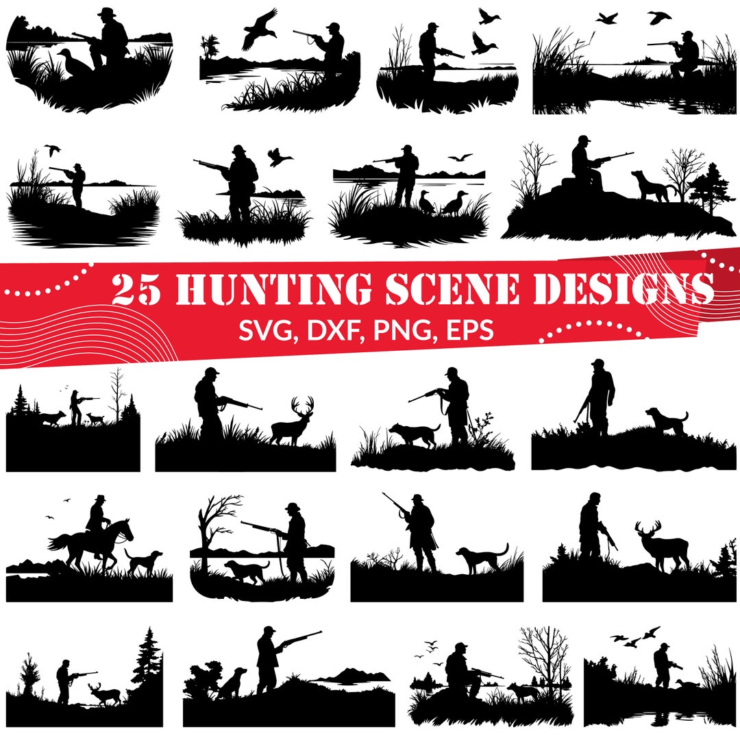 Hunting Scene SVG Bundle, Hunting Scene Dxf, Hunting Scene Png, Hunting ...