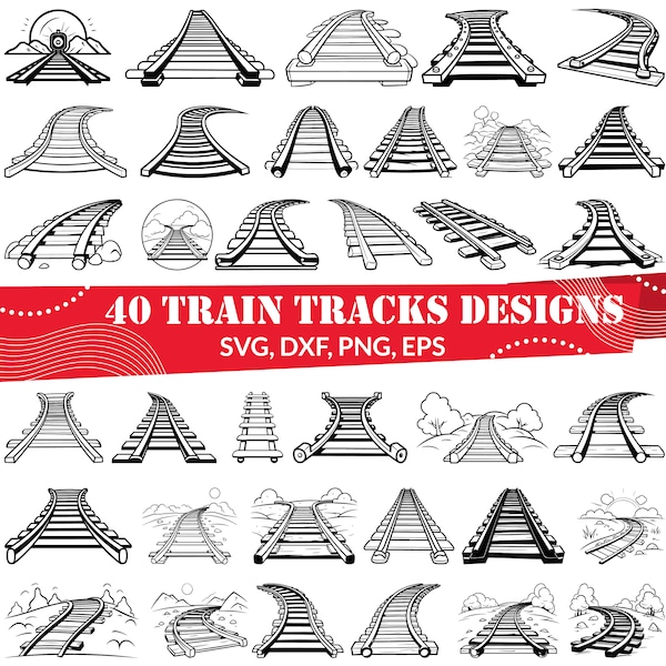 Railroad Tracks Svg - Etsy