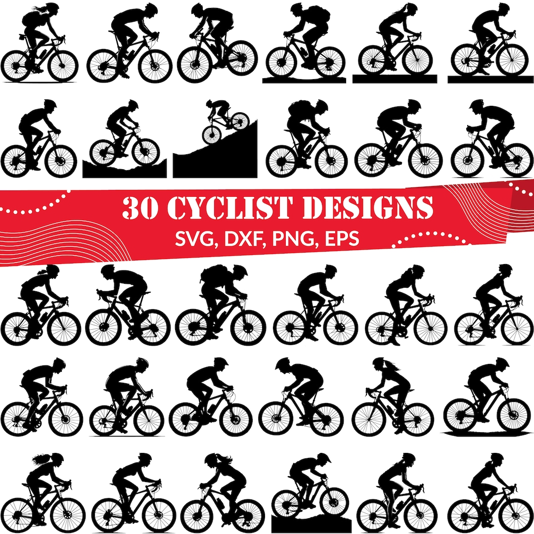 Cyclist SVG Bundle, Cyclist Dxf, Bacon Png, Cyclist Vector, Cyclist ...