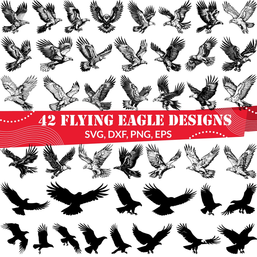 Flying Eagle SVG Bundle, Flying Eagle Dxf, Flying Eagle Png, Flying ...