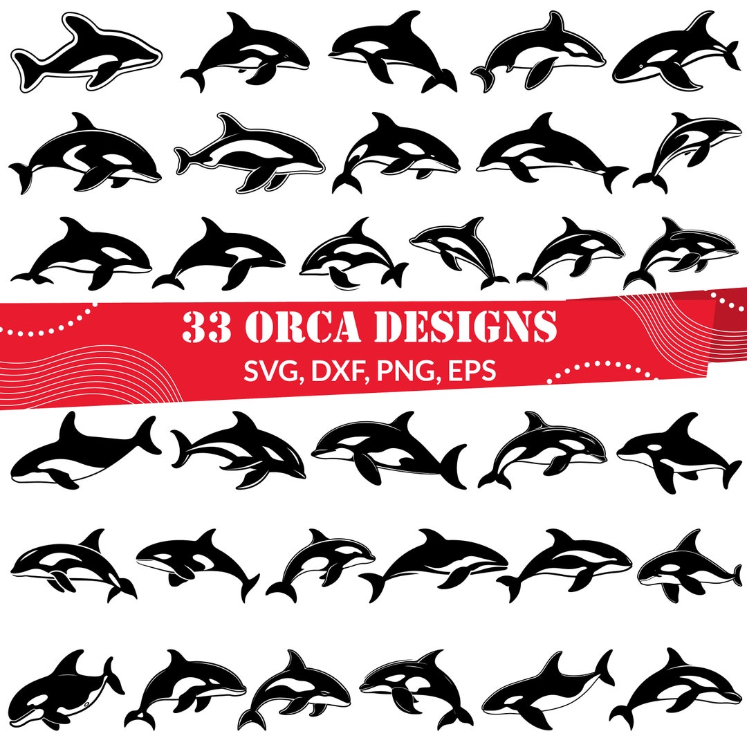 Orca SVG | Killer Whale Clipart | Ocean Wildlife Design - Etsy