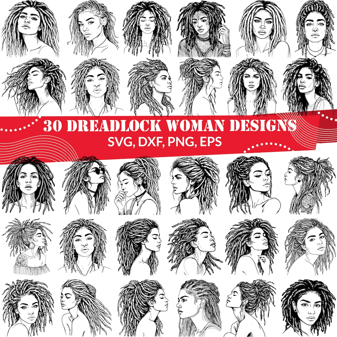 Dreadlock Woman SVG | Stylish Hair Clipart | Afrocentric Beauty Design ...